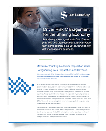 Enhance Gig Driver Safety & Reduce Sharing Economy Risk