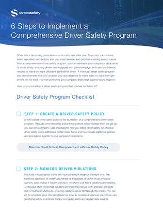 Fleet Safety Program Template For Reducing Driver Risk